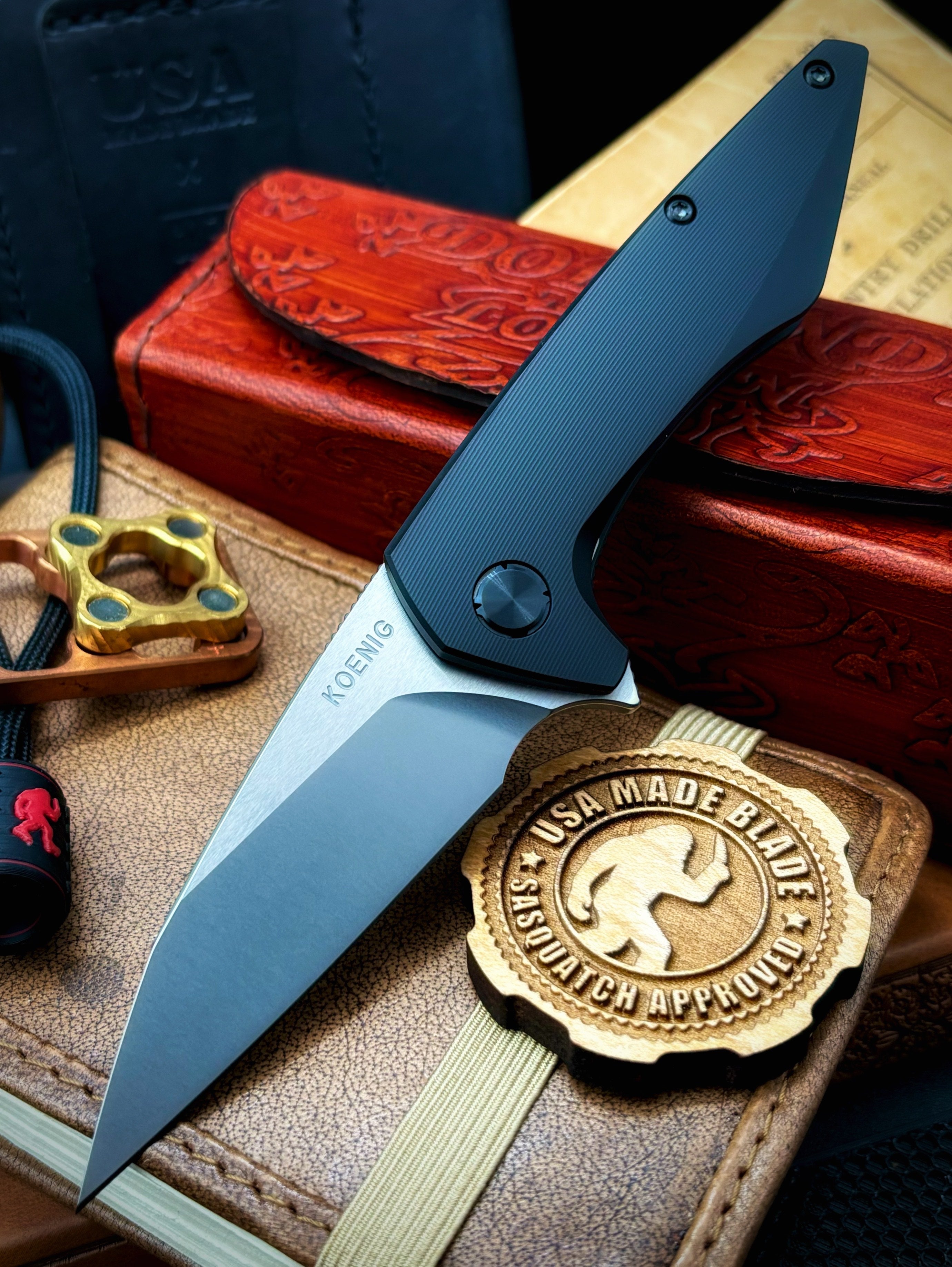 Koenig Mini Goblin Exclusive Brightwash M390 Blade with Black DLC Full ...