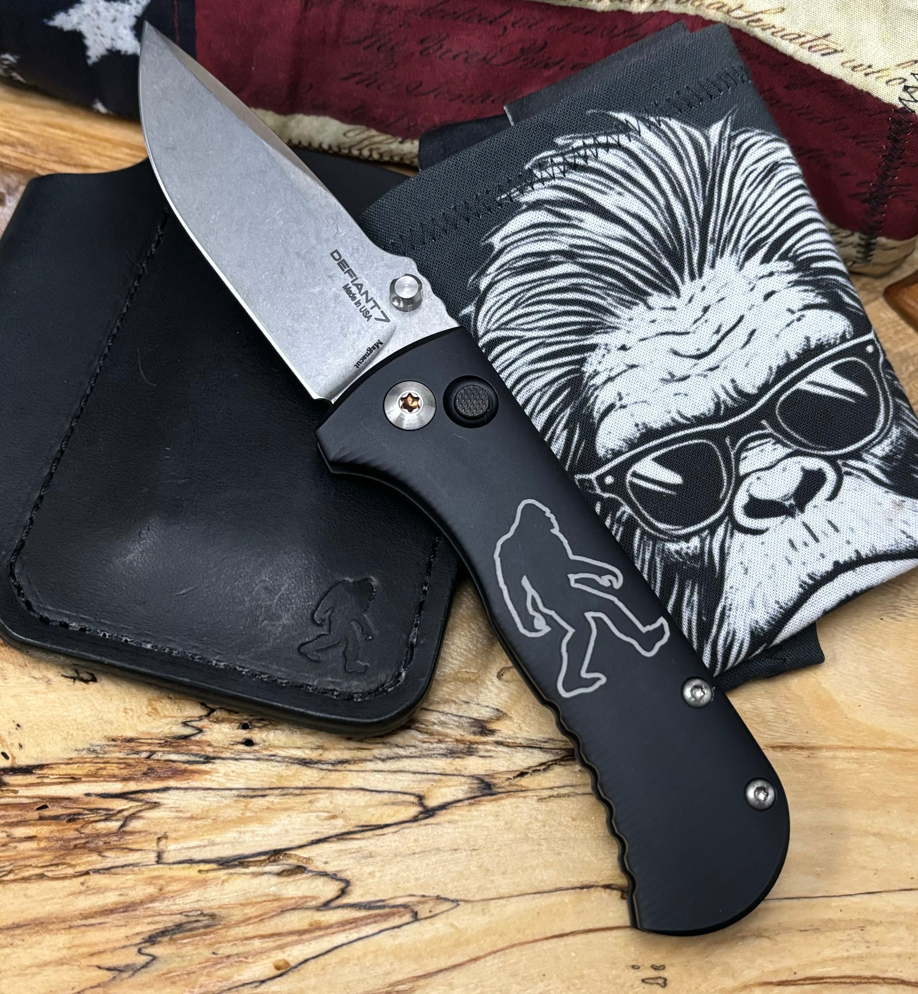 Defiant-7 Talos Button Lock Sasquatch Edition with Magnacut Blade and ...