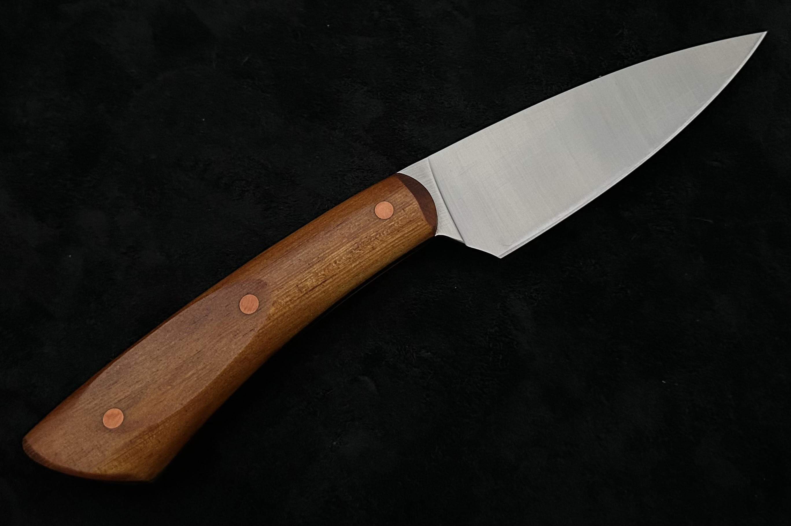 Nicholas Nichols Petty Knife with Oak Handles, Copper Pins and Nitro-V ...